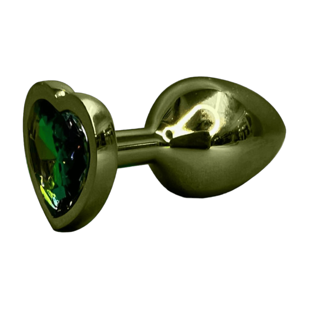 Odibo Kinky Plug Gold With Green Heart 2.7 Iinch - Ana Monterrey