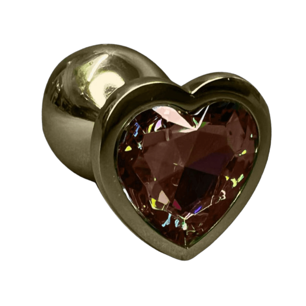 Odibo Kinky Plug Gold With Pink Heart 2.7 Inch - Ana Monterrey