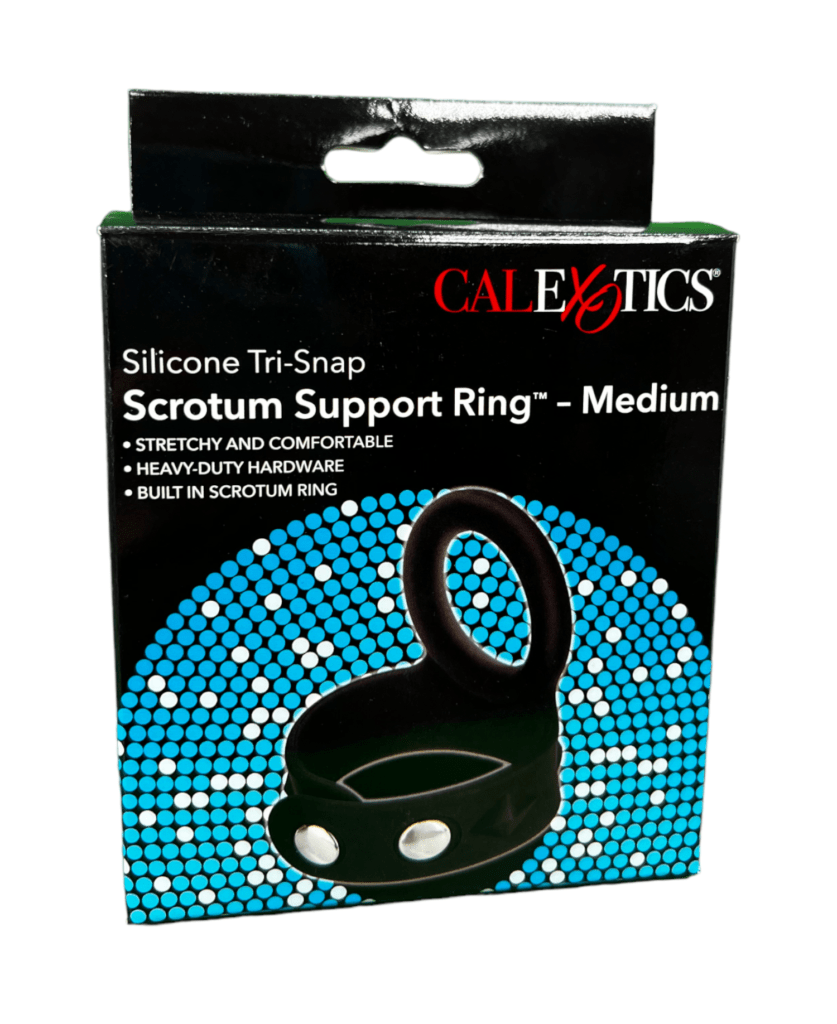 Silicone Tri-Snap Scrotum Support Ring - Medium Black - Ana Monterrey