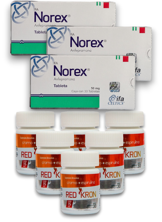 Premium Norex 50mg y Red Kron 30 tabletas - Ana Monterrey