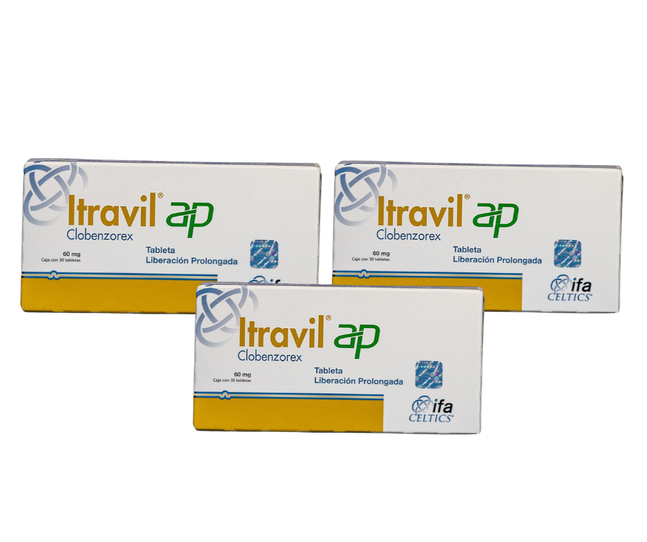 3 Pack Itravil ap 60 mg 30 tabletas - Ana Monterrey